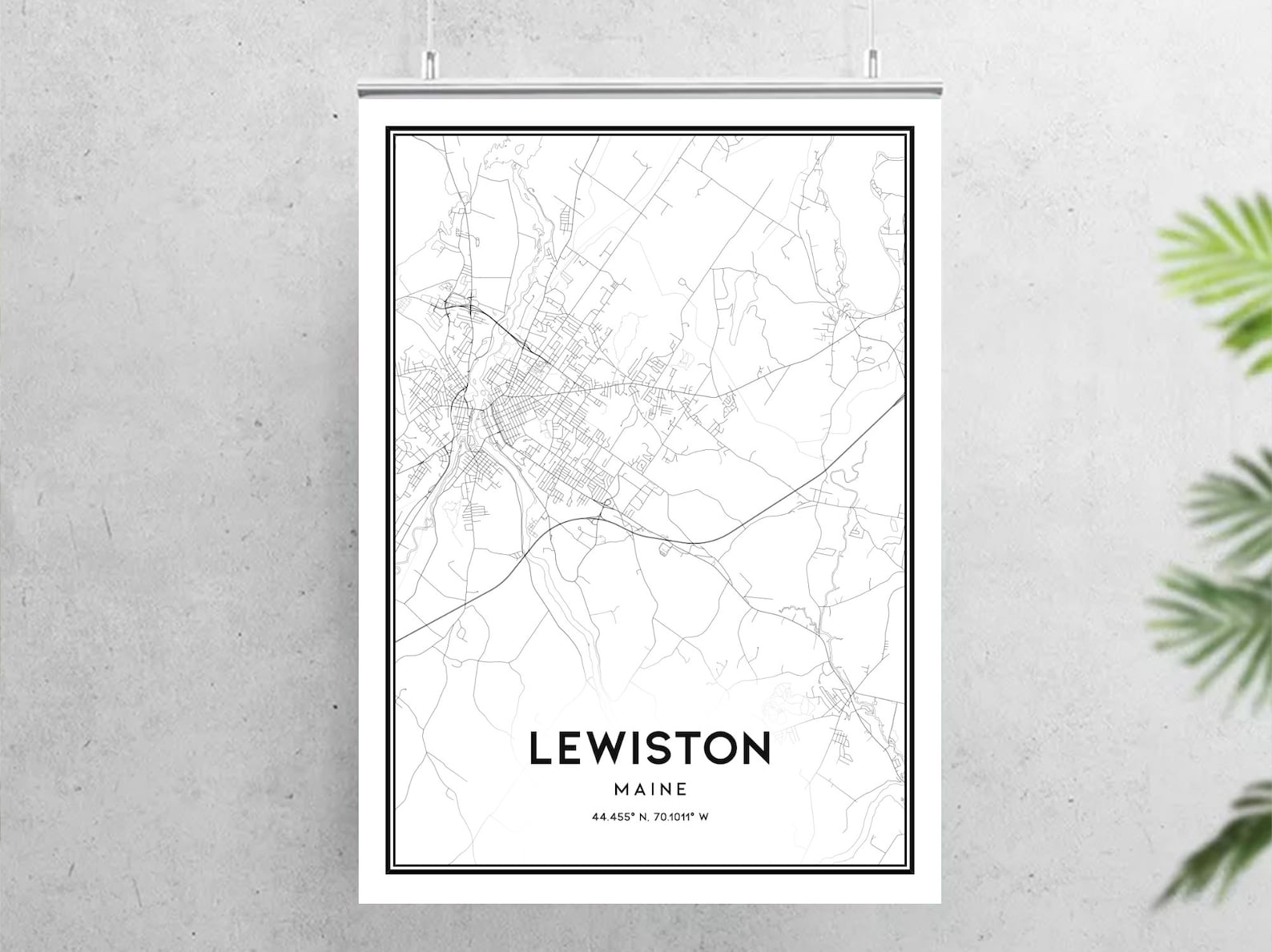 Lewiston Map Print, Lewiston Map Poster Wall Art, Me City Map, Maine ...