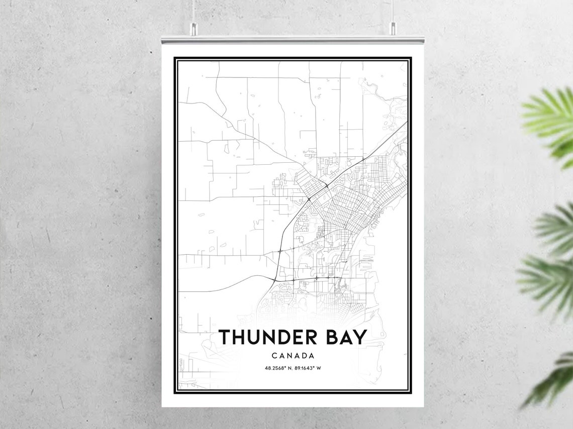 Thunder Bay Map Print Thunder Bay Map Poster Wall Art - Etsy
