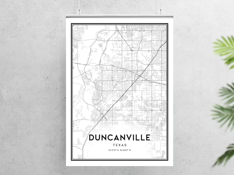 Duncanville Map Print Duncanville Map Poster Wall Art Tx - Etsy