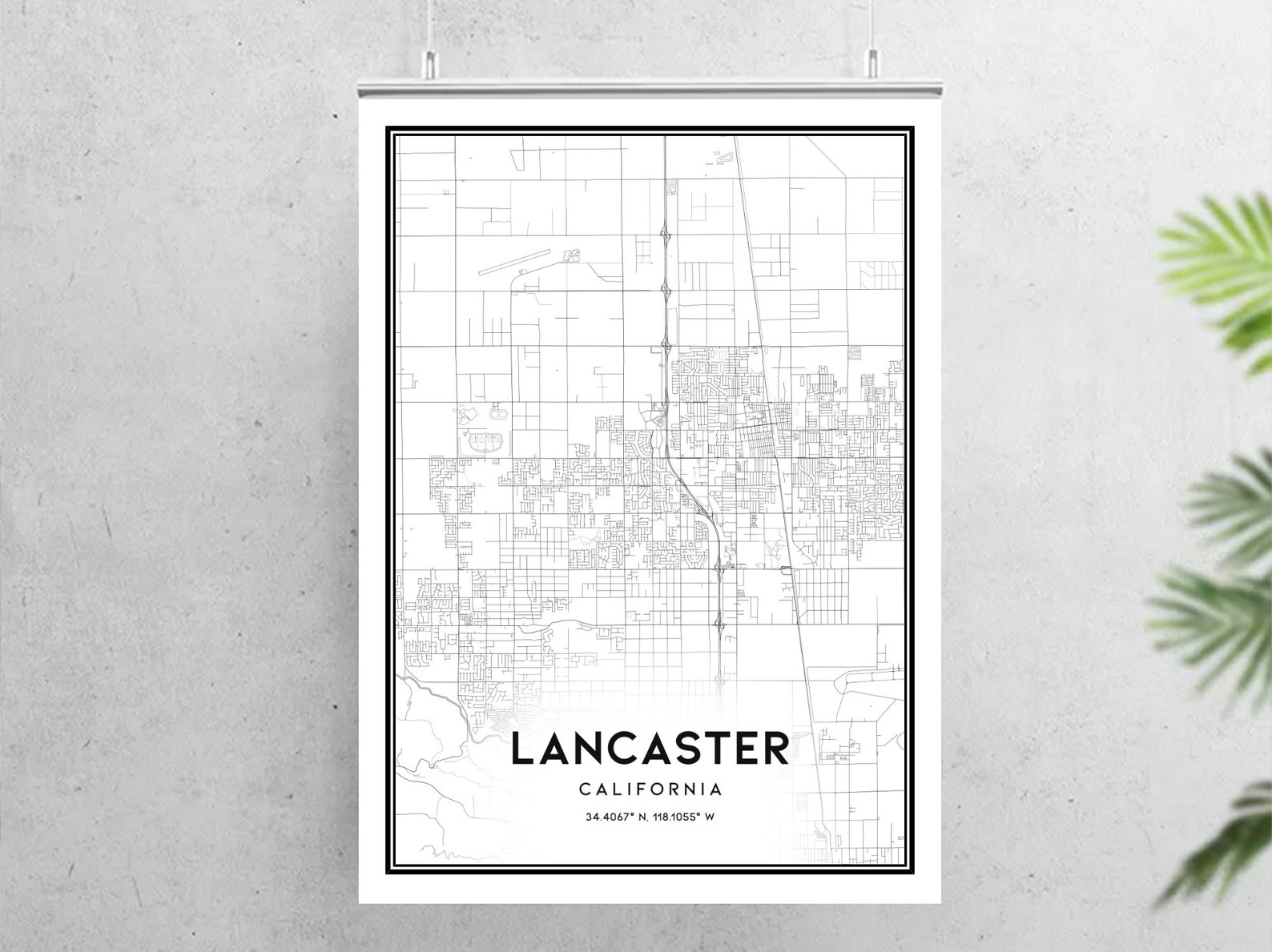 Lancaster Map Print Lancaster Map Poster Wall Art Ca City | Etsy