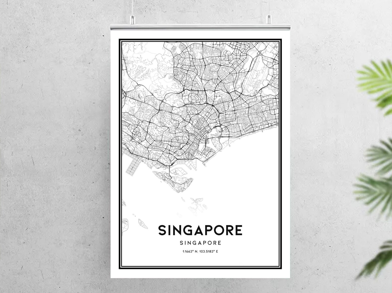 Singapore Map Print Singapore Map Poster Wall Art Singapore | Etsy