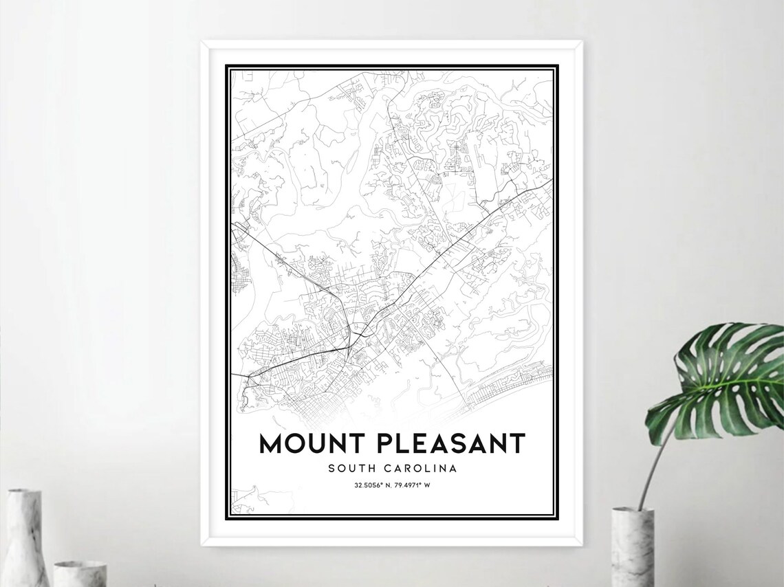 Mount Pleasant Map Print Mount Pleasant Map Poster Wall Art | Etsy