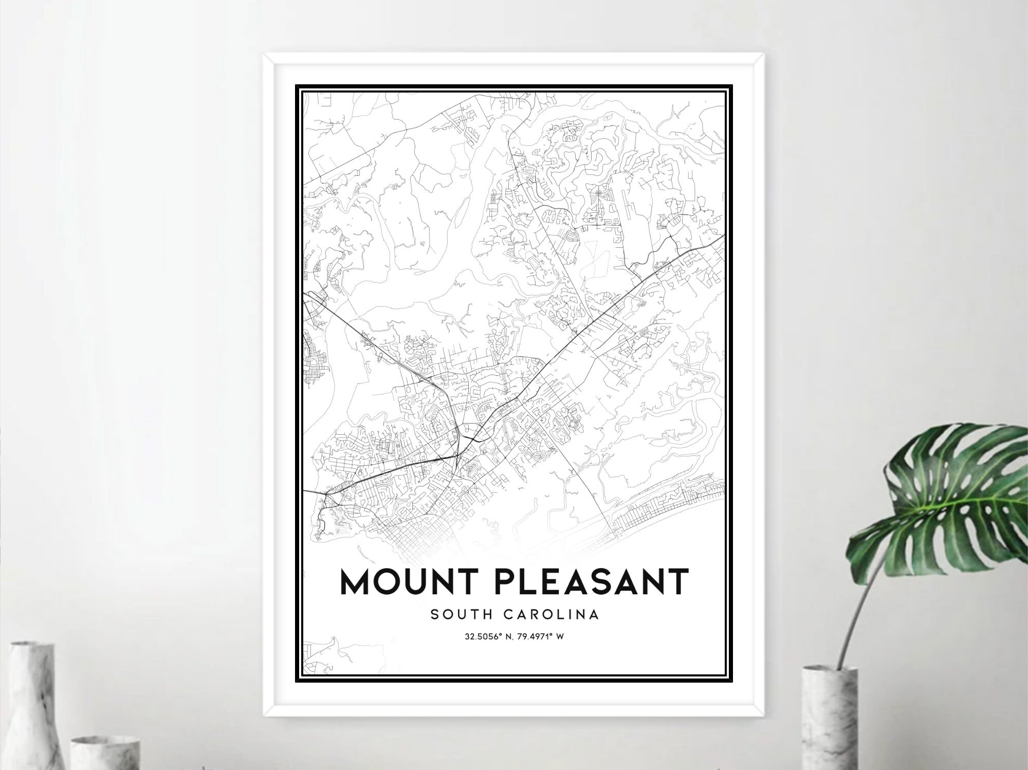 Mount Pleasant Map Print Mount Pleasant Map Poster Wall Art | Etsy