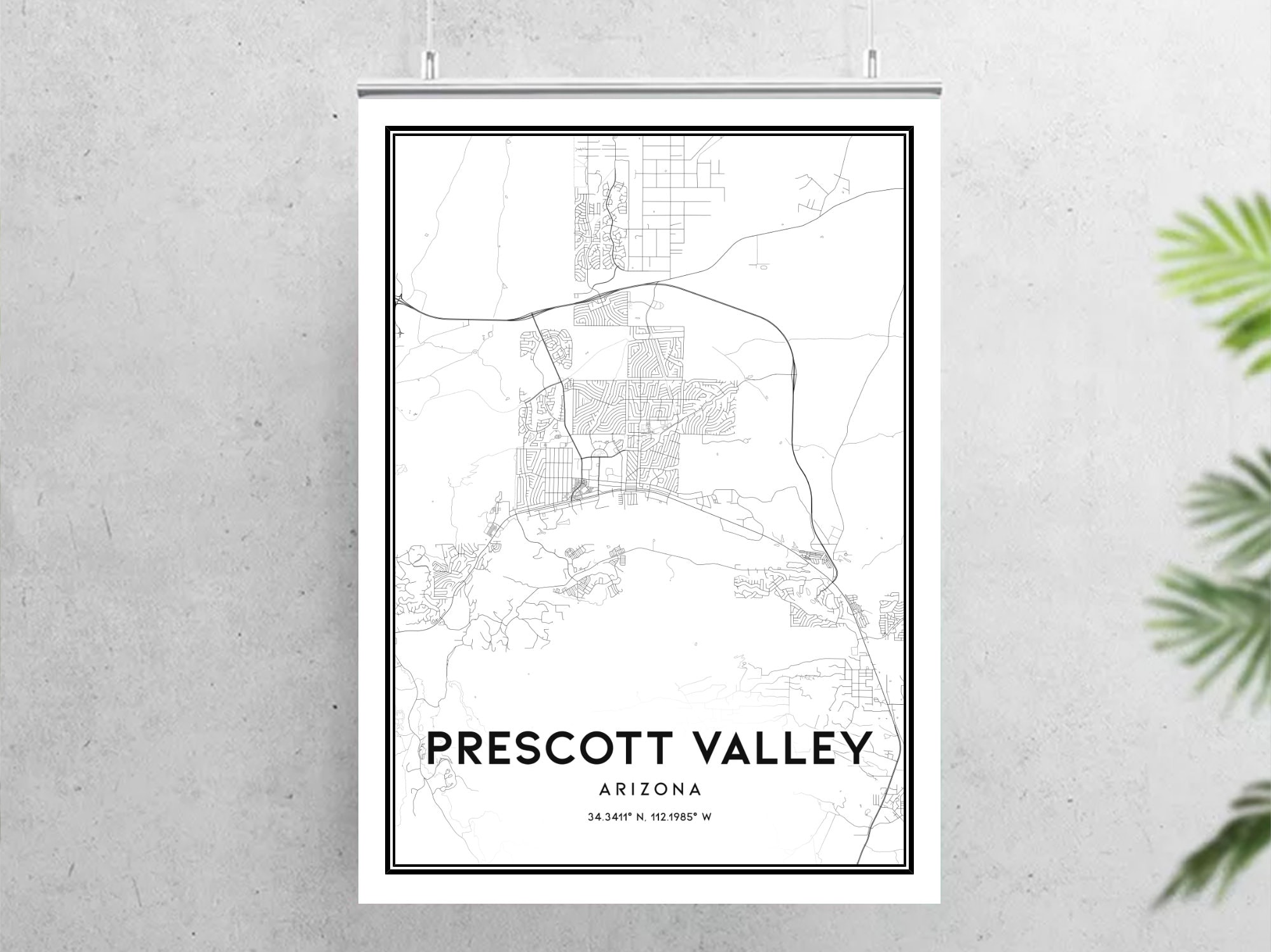 Prescott Valley Map Print Prescott Valley Map Poster Wall | Etsy