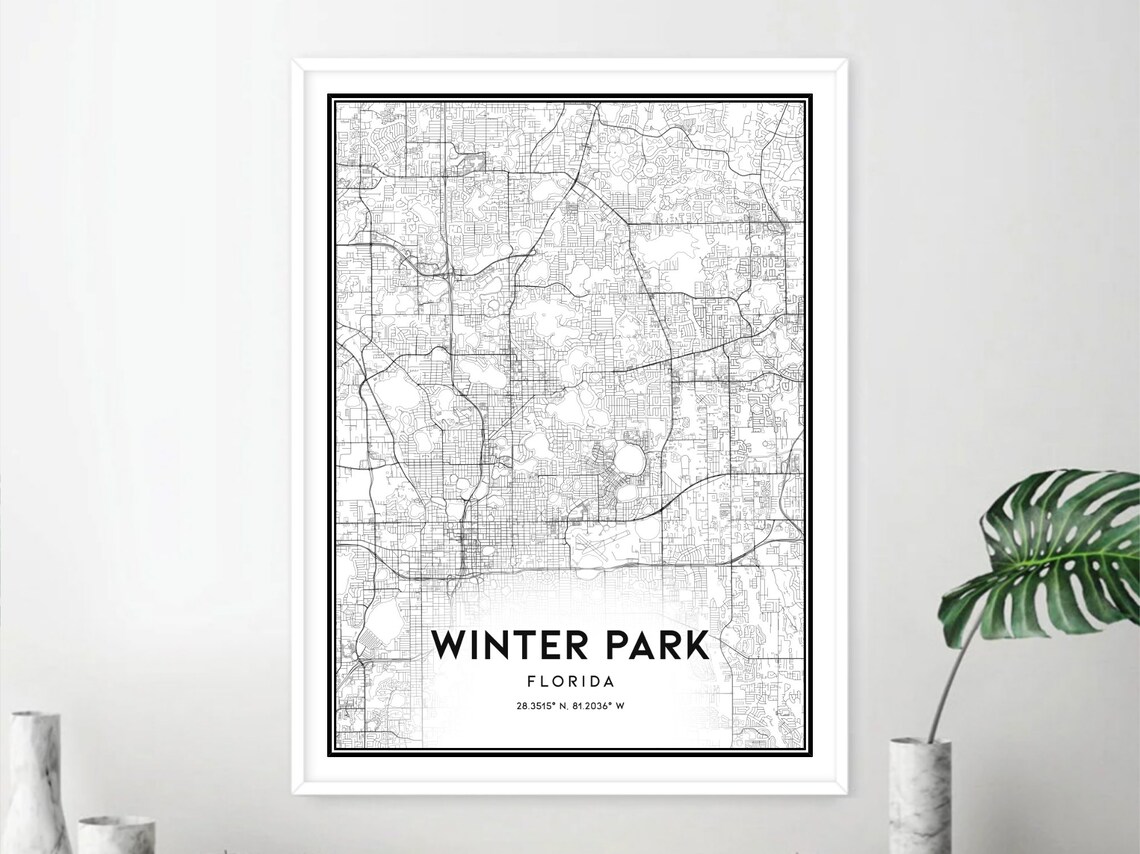 Winter Park Map Print, Winter Park Map Poster Wall Art, Fl City Map ...