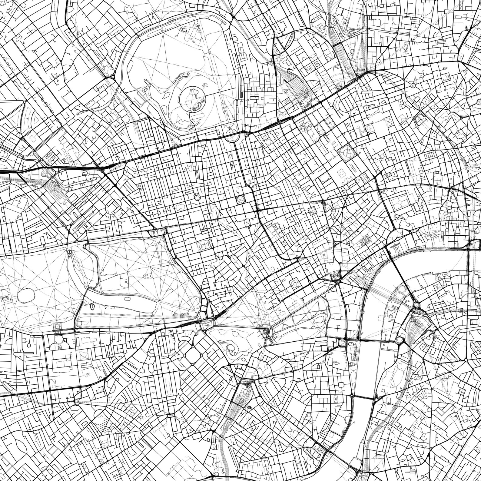 London Map Print, London Map Poster Wall Art, London City Map, London ...