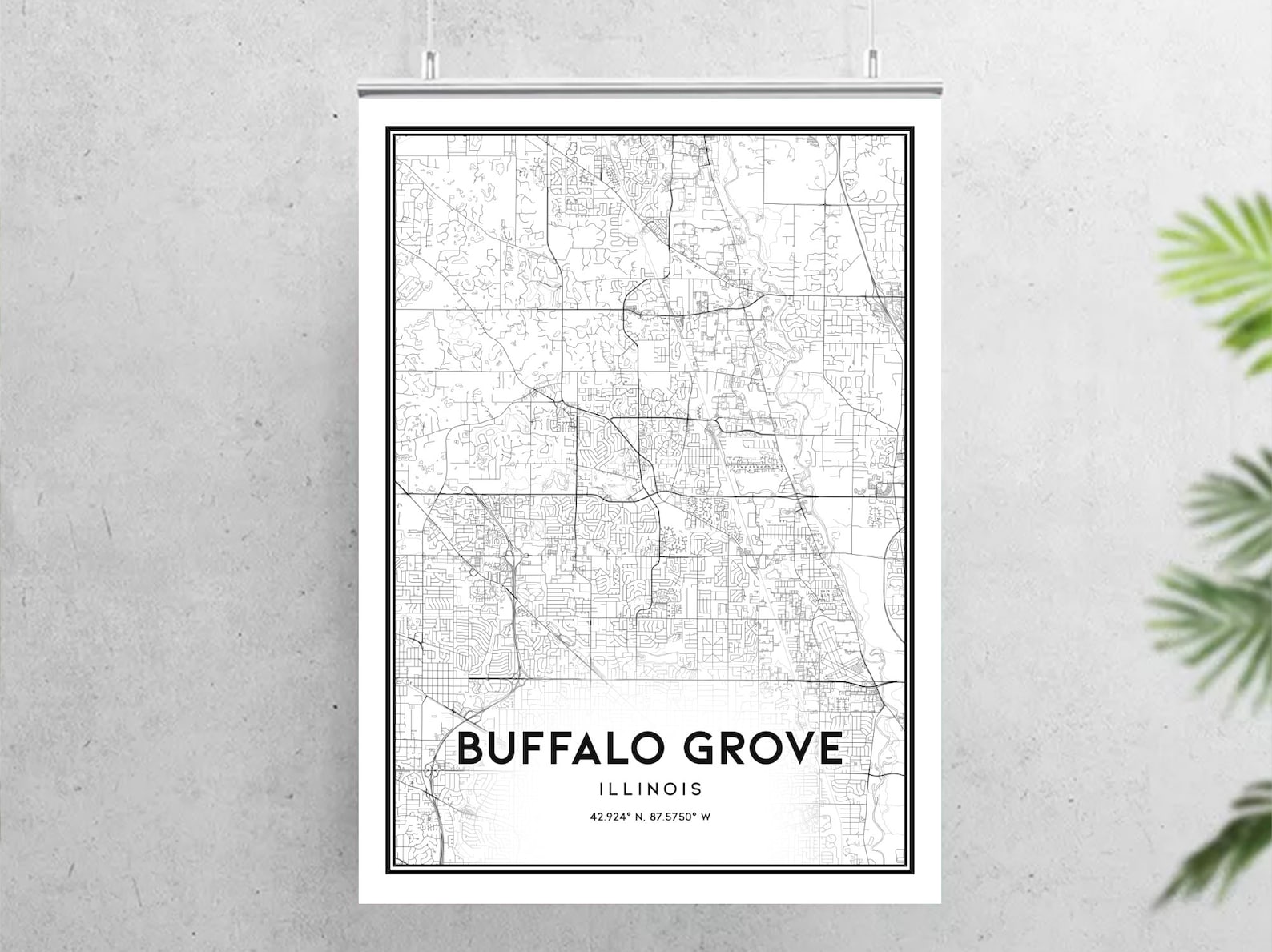 Buffalo Grove Map Print, Buffalo Grove Map Poster Wall Art, Il City Map ...