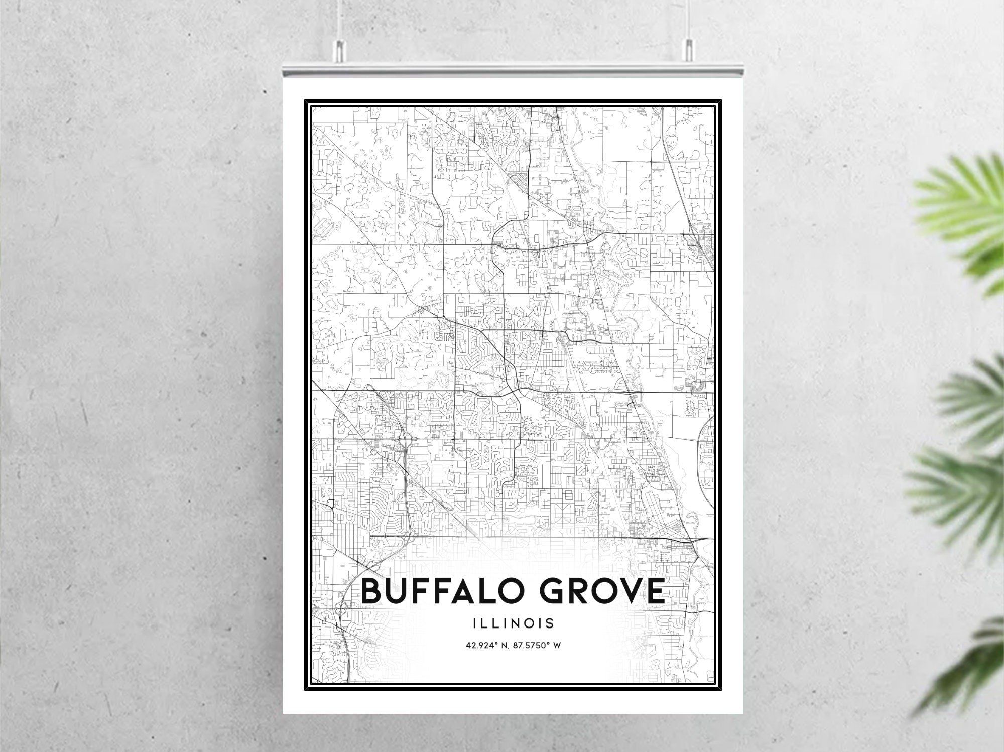 Buffalo Grove Map Print, Buffalo Grove Map Poster Wall Art, Il City Map ...