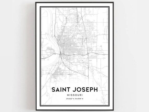 Saint Joseph Map Print Saint Joseph Map Poster Wall Art Mo | Etsy