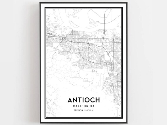 Antioch Map Print Antioch Map Poster Wall Art Ca City Map | Etsy