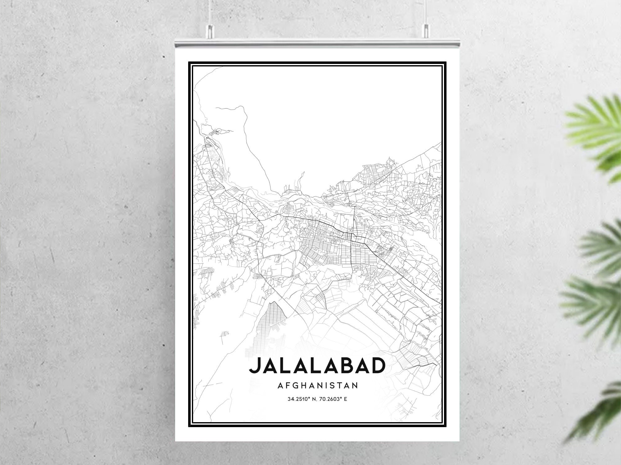Jalalabad Map Print Jalalabad Map Poster Wall Art Jalalabad | Etsy