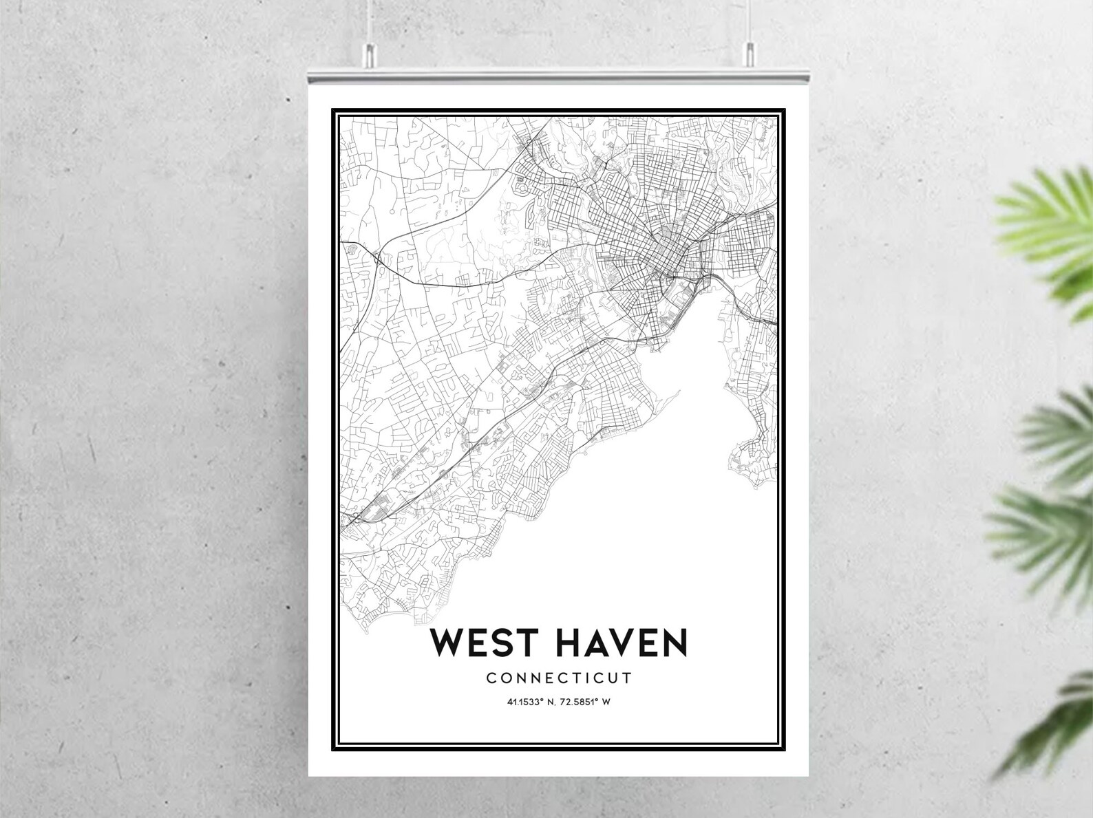 West Haven Map Print, West Haven Map Poster Wall Art, Ct City Map ...