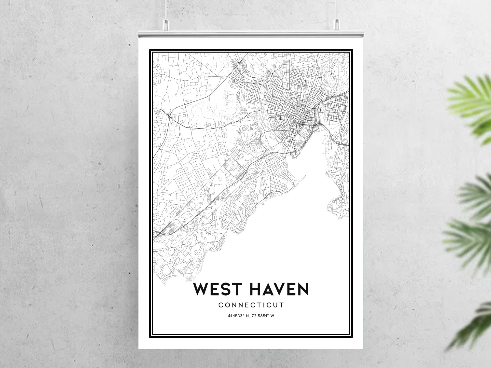 West Haven Map Print West Haven Map Poster Wall Art Ct City - Etsy