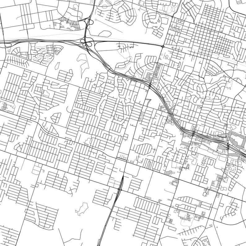 Killeen Map Print Killeen Map Poster Wall Art Tx City Map - Etsy