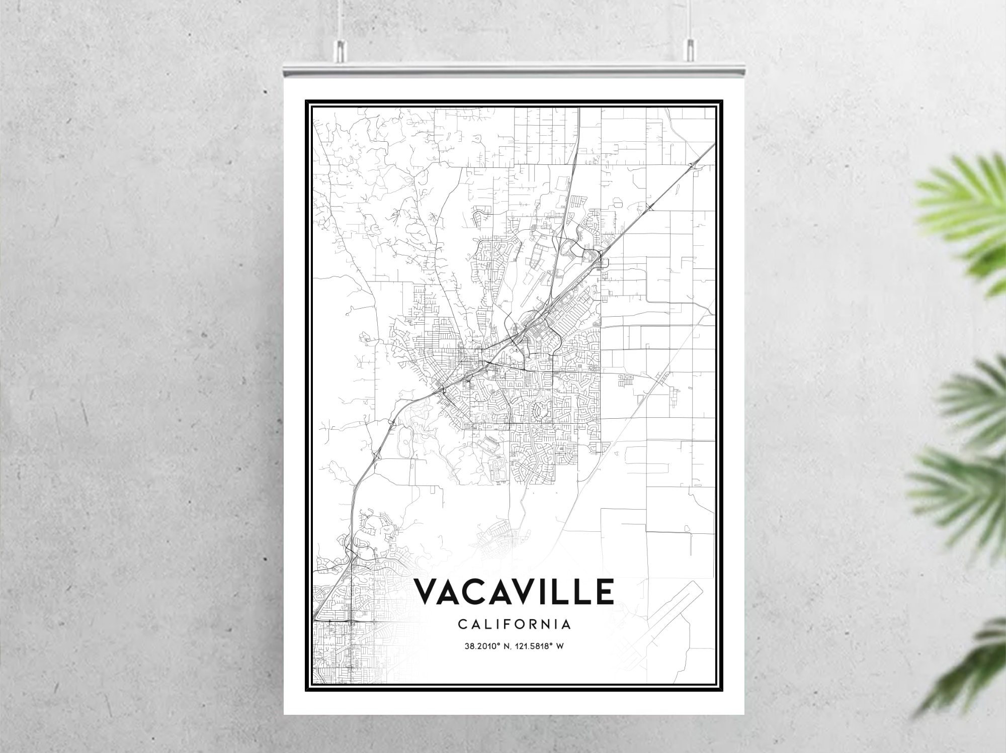 Vacaville Map Print Vacaville Map Poster Wall Art Ca City | Etsy