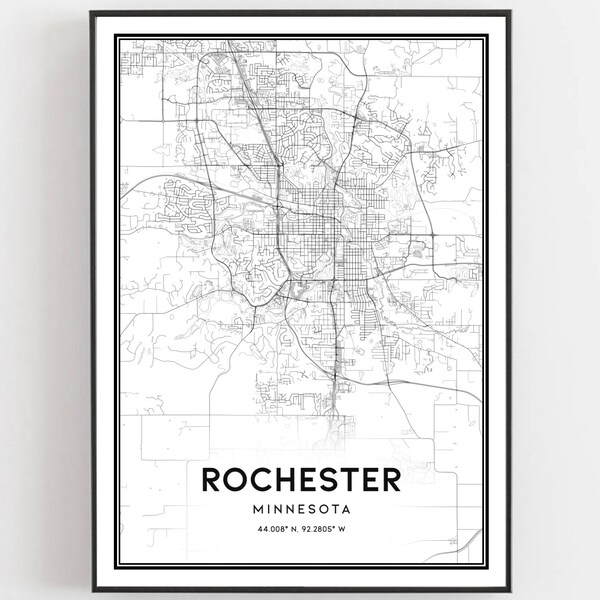 Rochester Map - Etsy