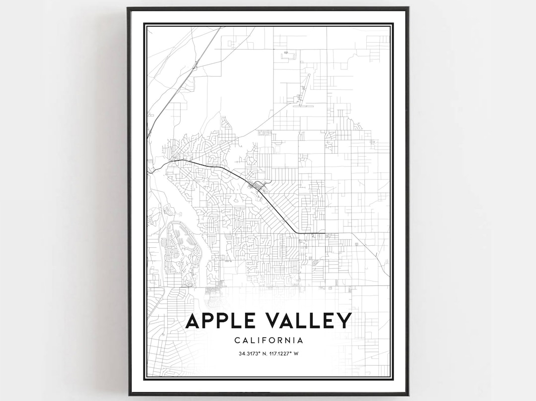 Apple Valley Map Print, Apple Valley Map Poster Wall Art, Ca City Map ...