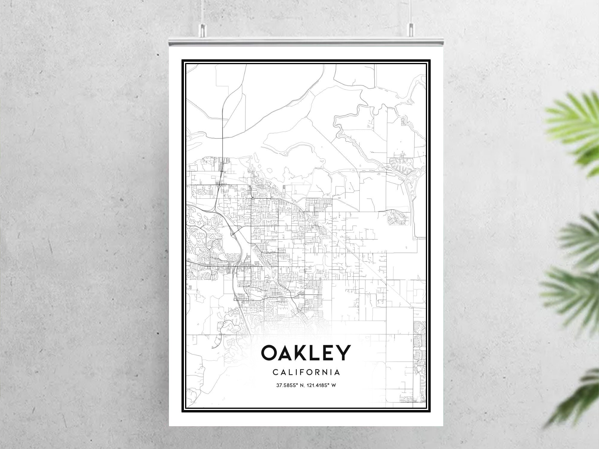Oakley Map Print Oakley Map Poster Wall Art Ca City Map | Etsy