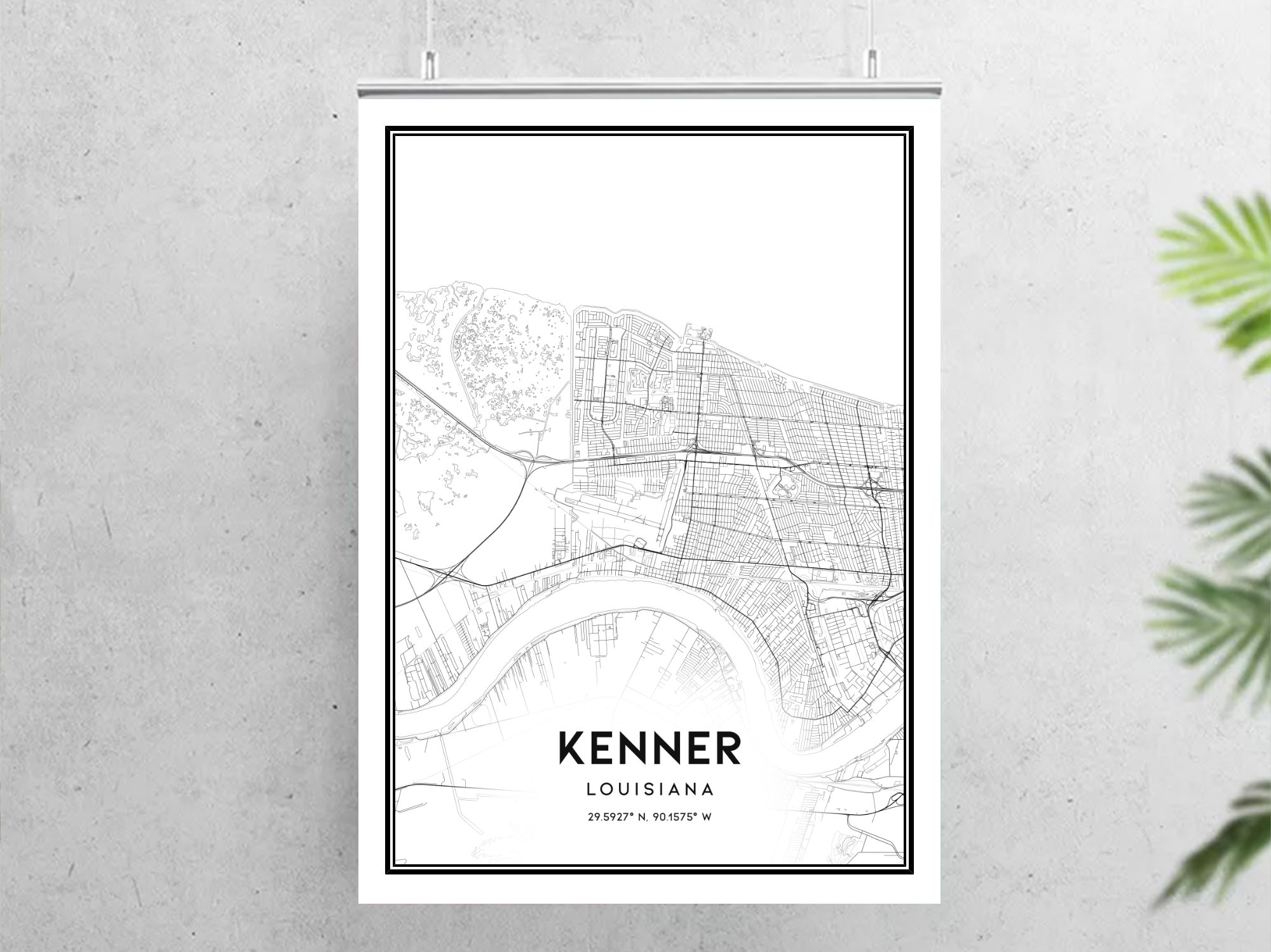 Kenner Map Print Kenner Map Poster Wall Art La City Map - Etsy