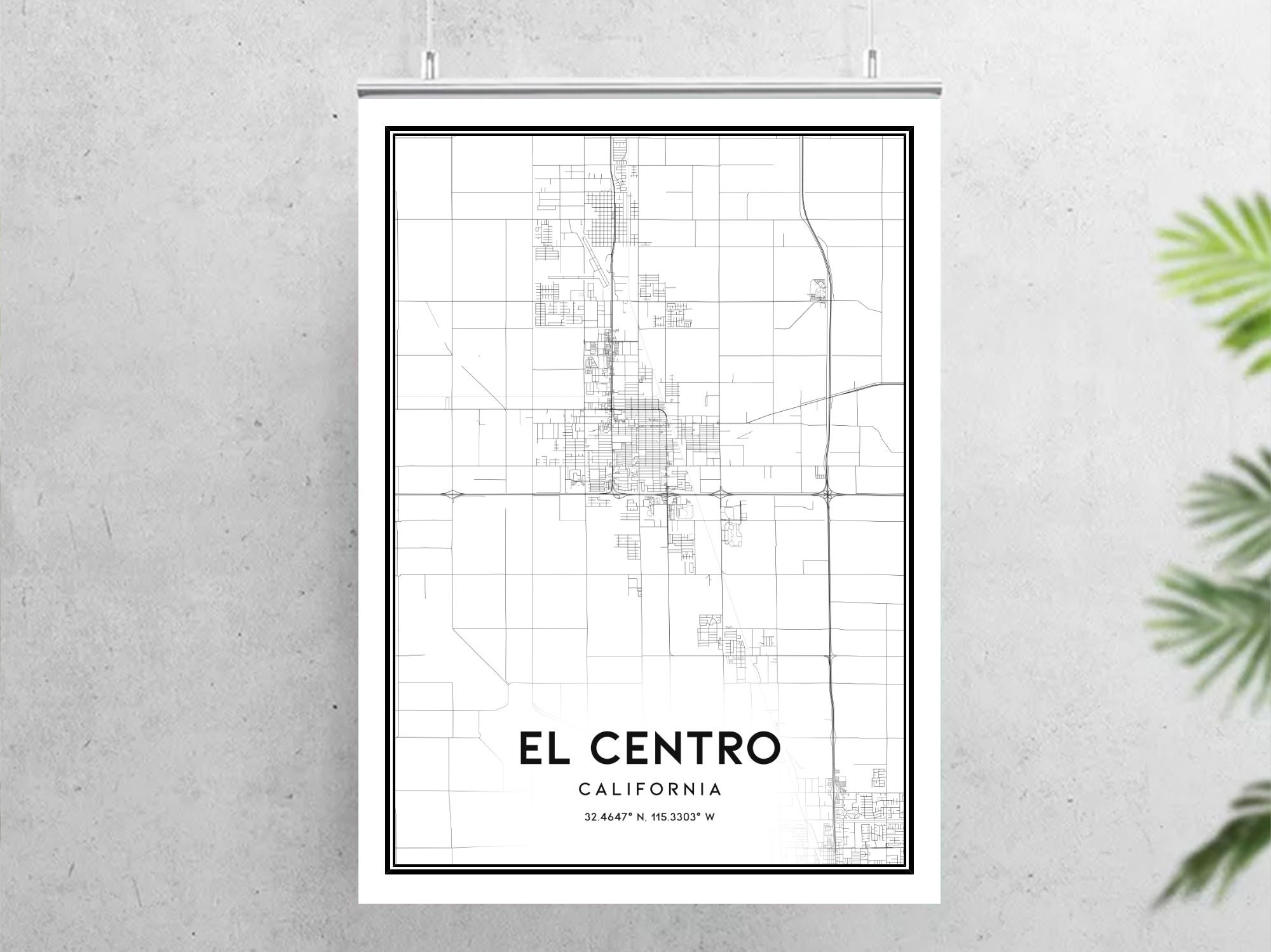 El Centro Map Print El Centro Map Poster Wall Art Ca City | Etsy