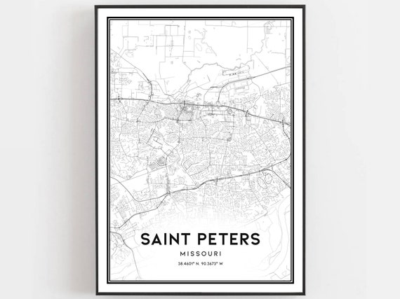Saint Peters Map Print Saint Peters Map Poster Wall Art Mo | Etsy