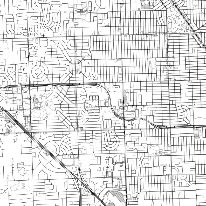 Oak Park Map Print, Oak Park Map Poster Wall Art, Mi City Map, Michigan ...