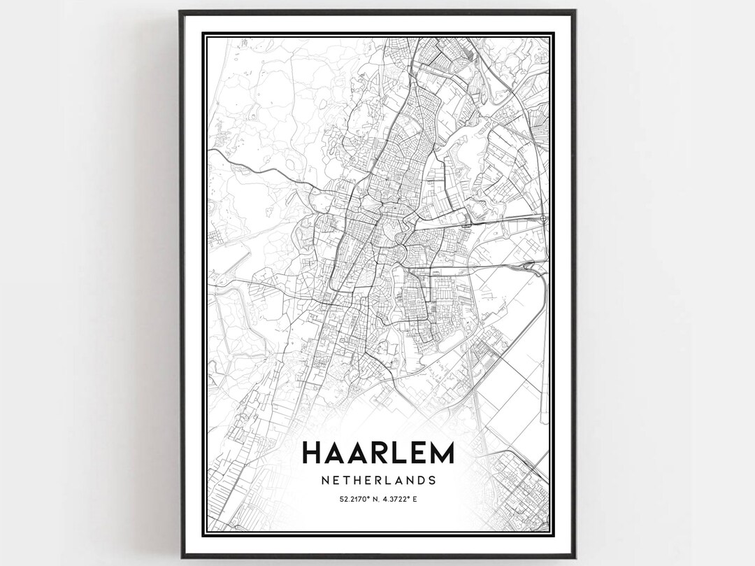 Haarlem Map Print, Haarlem Map Poster Wall Art, Haarlem City Map ...