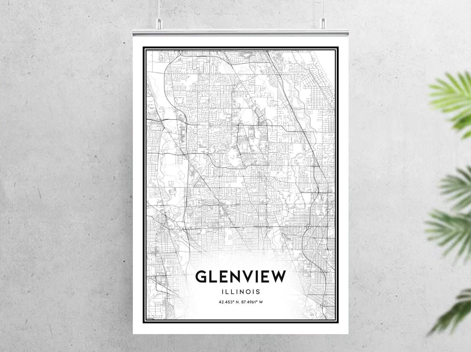Glenview Map Print Glenview Map Poster Wall Art Il City Map | Etsy