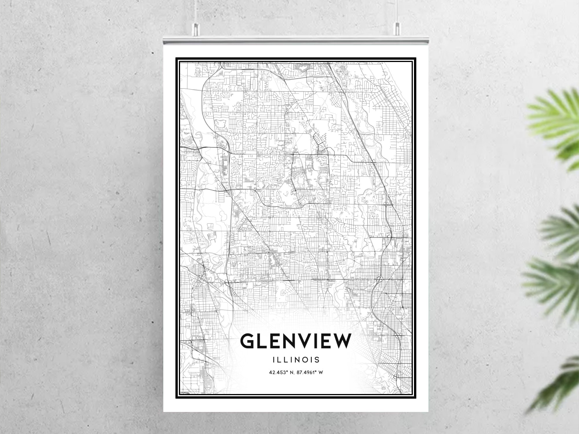 Glenview Map Print Glenview Map Poster Wall Art Il City Map | Etsy
