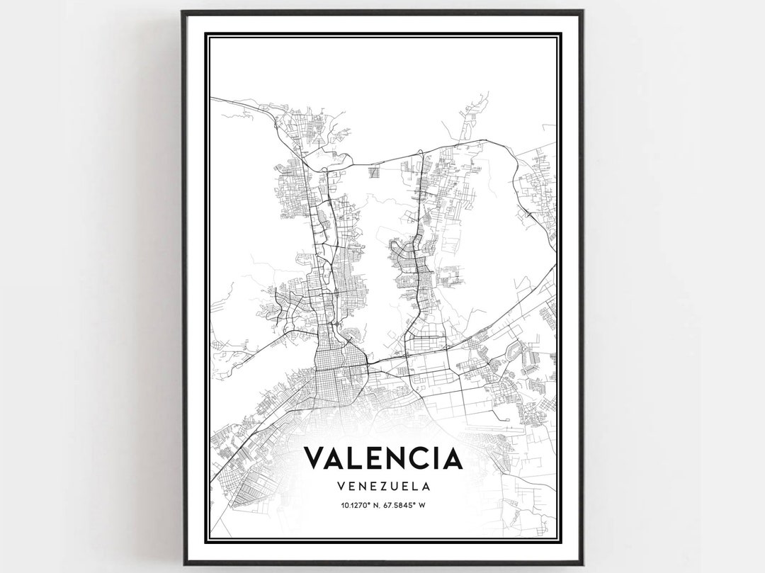 Valencia Map Print, Valencia Map Poster Wall Art, Valencia City Map ...