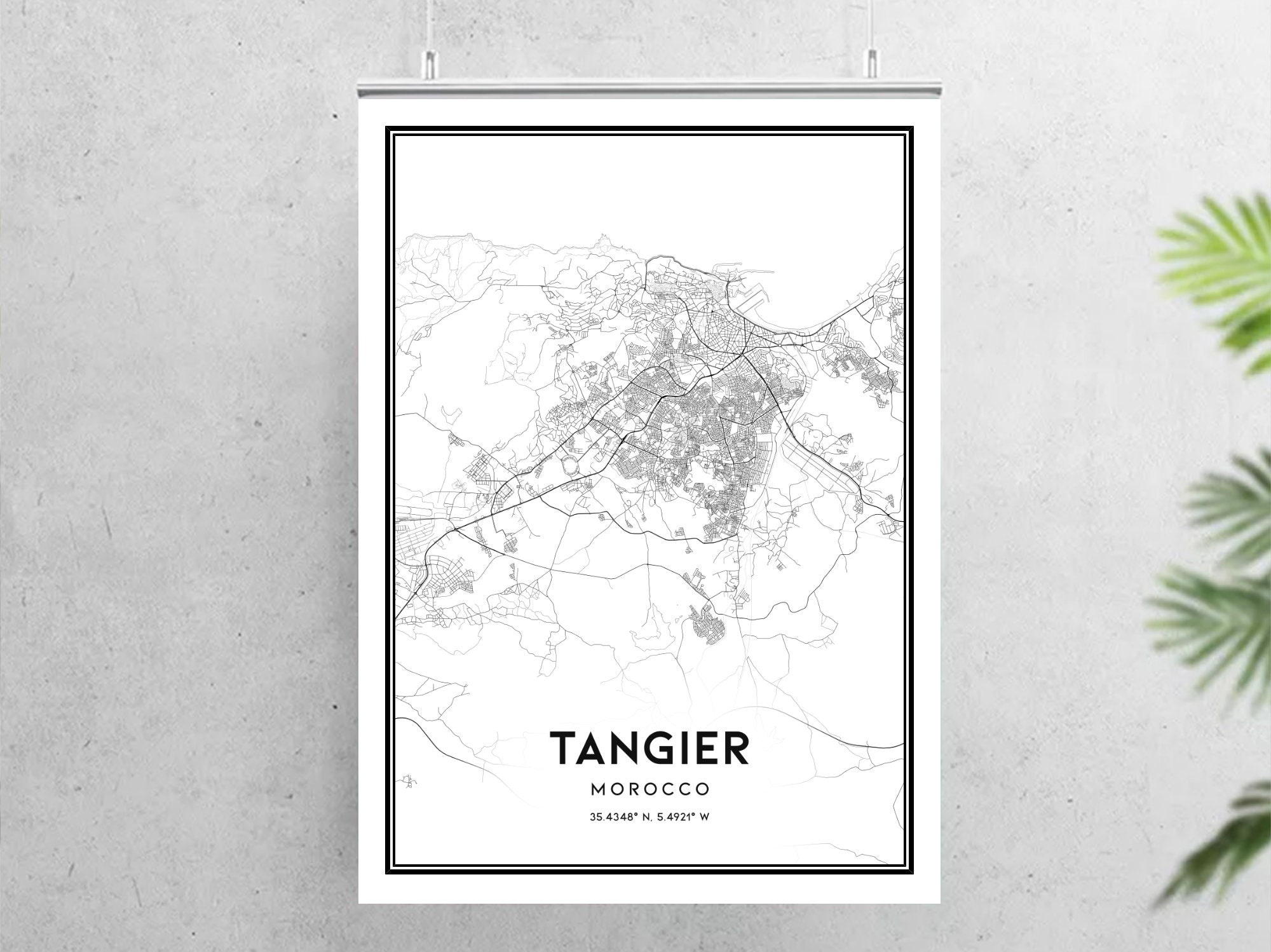 Tangier Map Print, Tangier Map Poster Wall Art, Tangier City Map ...