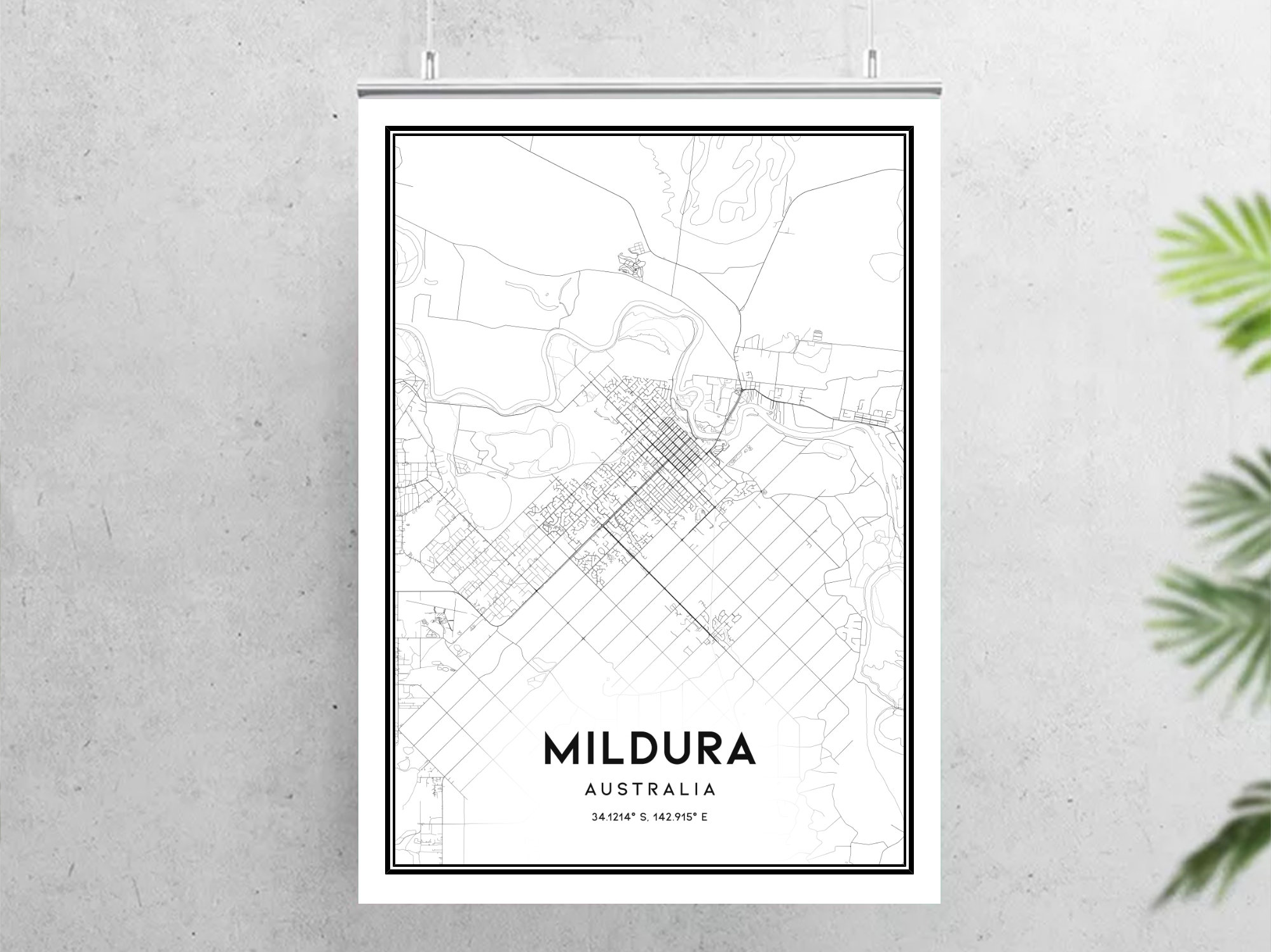 Mildura Map Print Mildura Map Poster Wall Art Mildura City | Etsy
