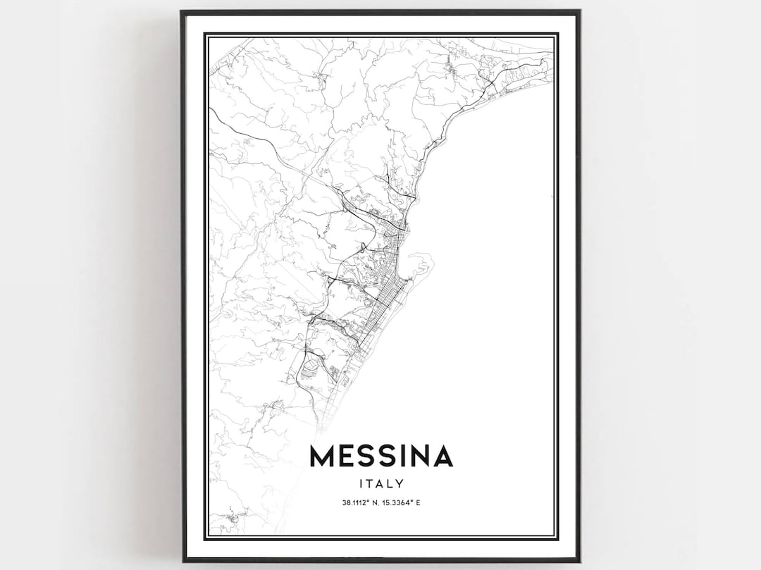 Messina Map Print, Messina Map Poster Wall Art, Messina City Map ...