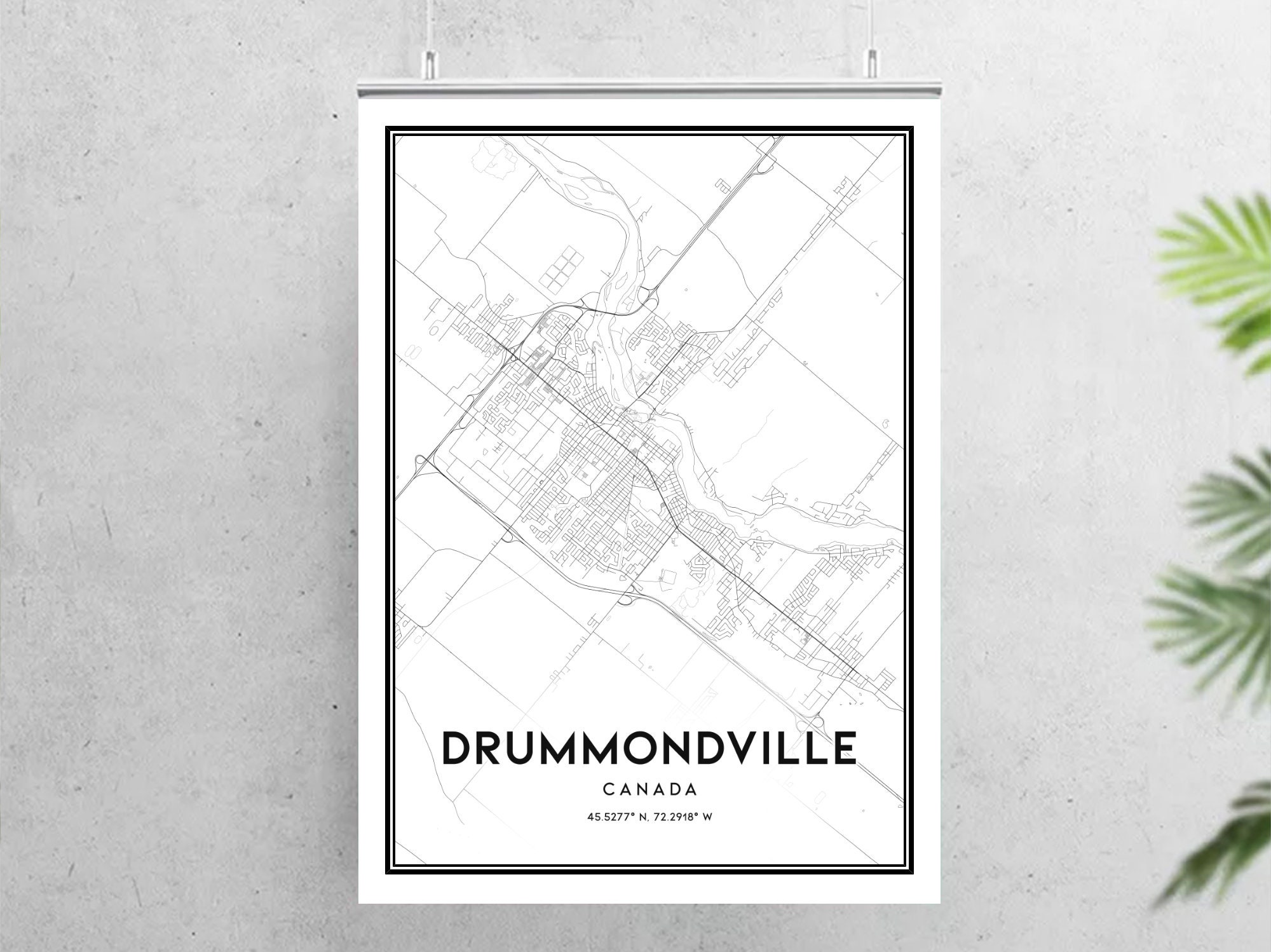 Drummondville Map Print Drummondville Map Poster Wall Art | Etsy