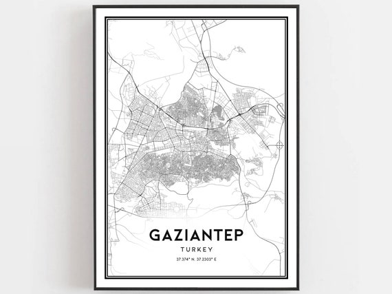 Gaziantep Map Print Gaziantep Map Poster Wall Art Gaziantep | Etsy