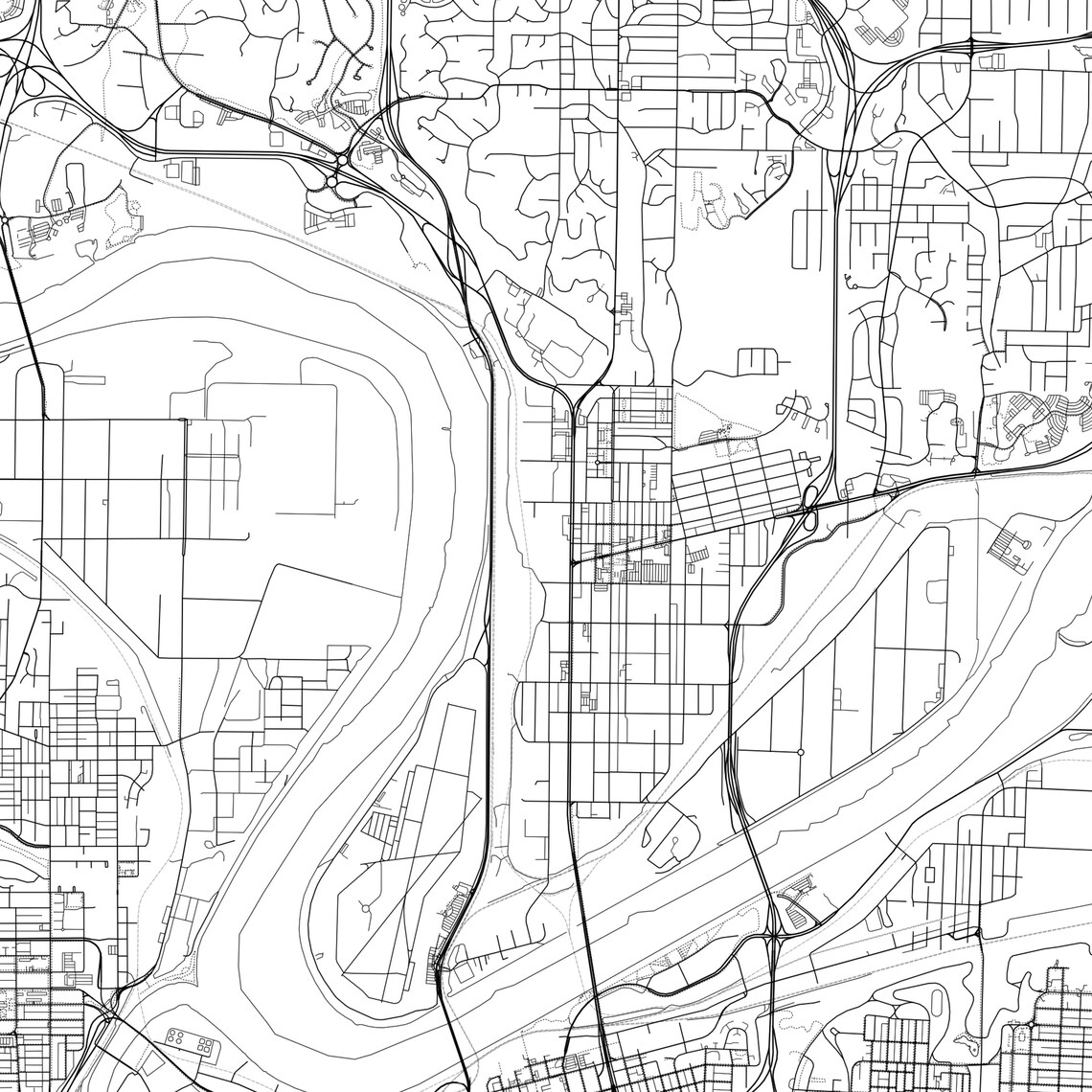 Kansas City Map Print Kansas City Map Poster Wall Art Mo | Etsy