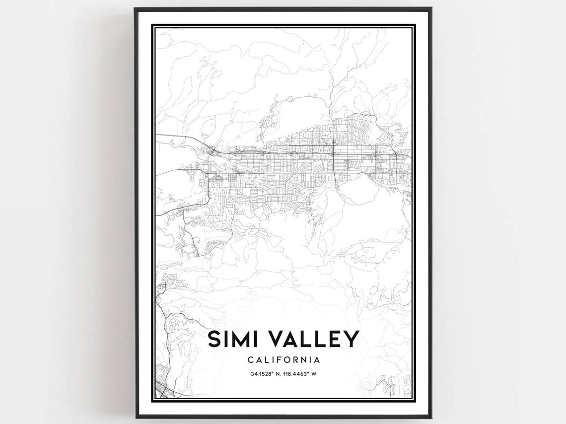 Simi Valley Map Print Simi Valley Map Poster Wall Art Ca | Etsy