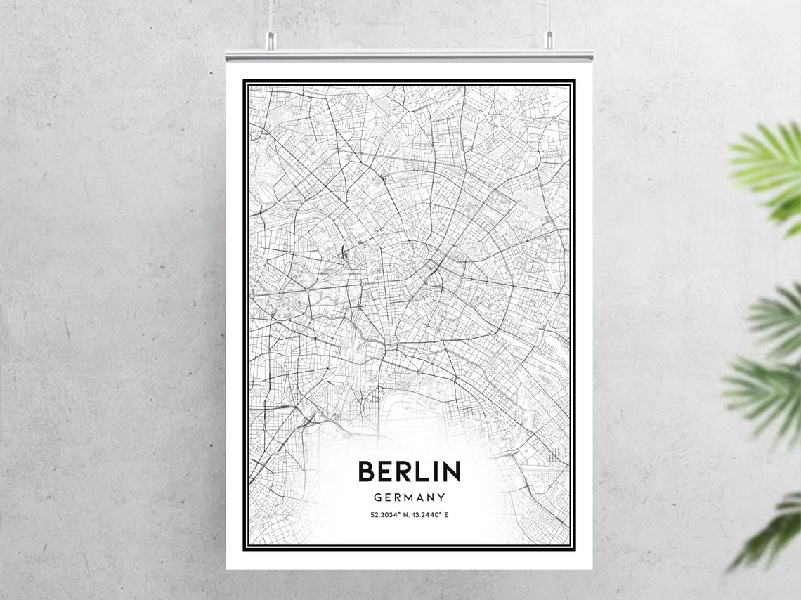 Berlin Map Print, Berlin Map Poster Wall Art, Berlin City Map, Berlin ...
