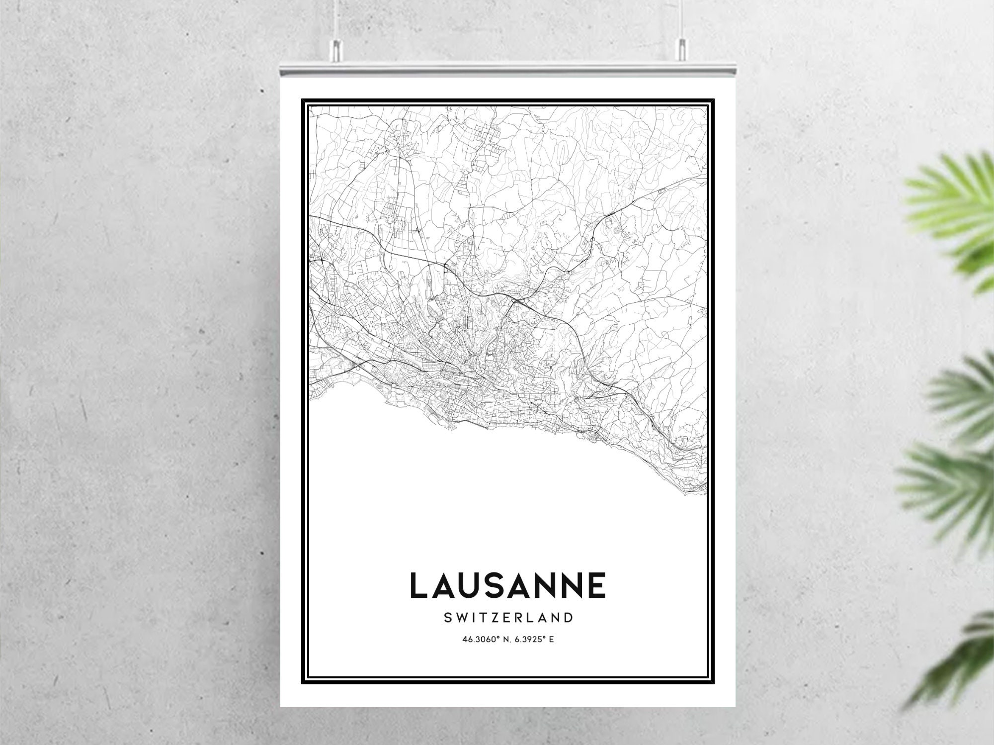 Lausanne Map Print Lausanne Map Poster Wall Art Lausanne | Etsy