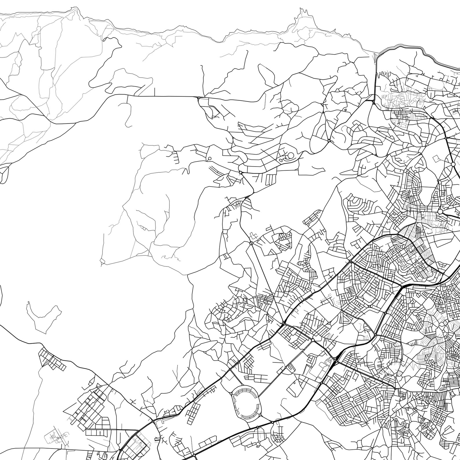 Tangier Map Print Tangier Map Poster Wall Art Tangier City - Etsy