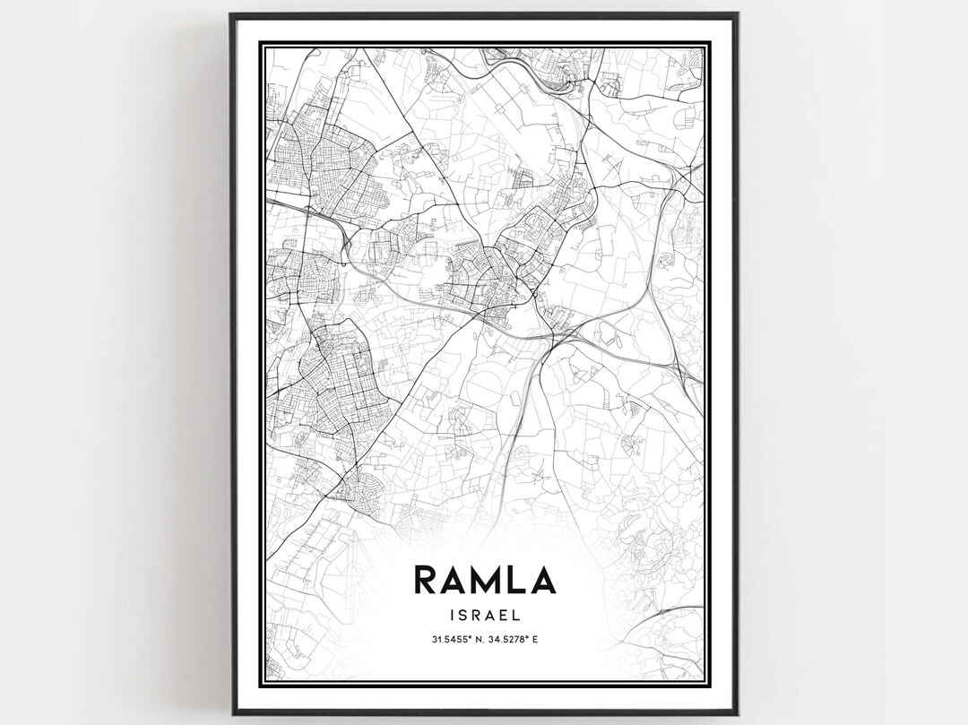 Ramla Map Print, Ramla Map Poster Wall Art, Ramla City Map, Ramla Print ...