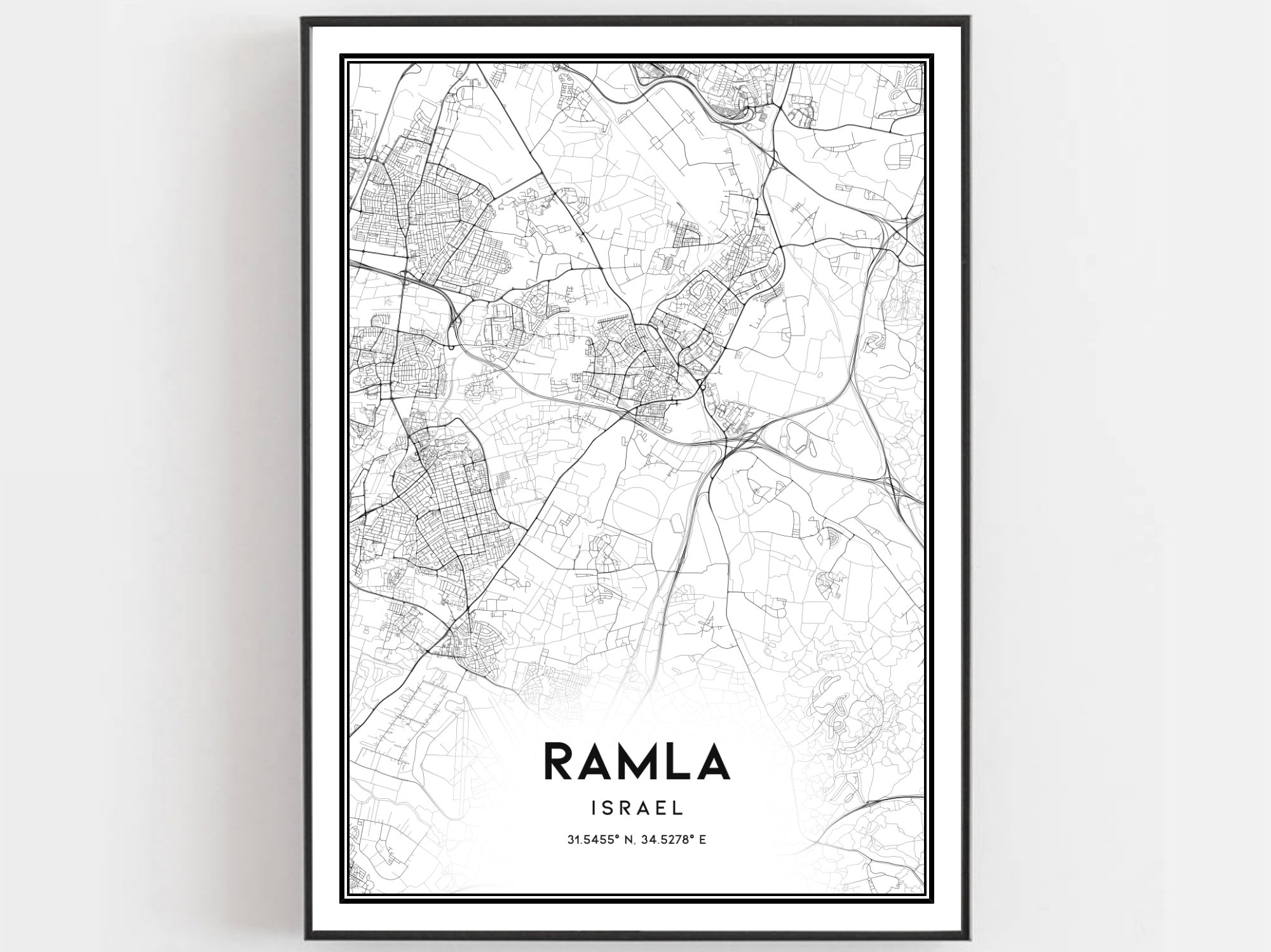 Ramla Map Print Ramla Map Poster Wall Art Ramla City Map | Etsy