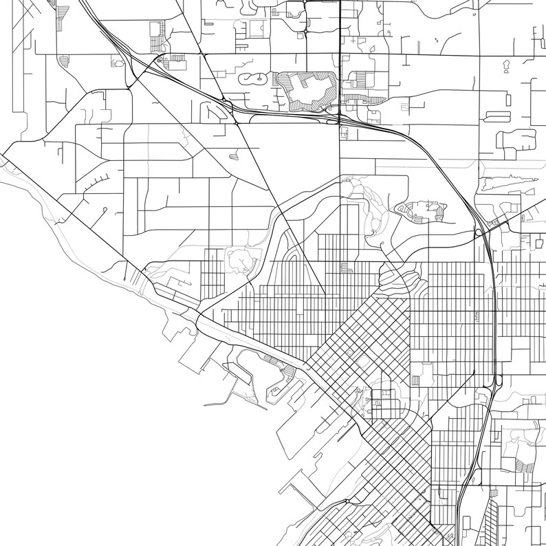 Bellingham Map Print, Bellingham Map Poster Wall Art, Wa City Map ...
