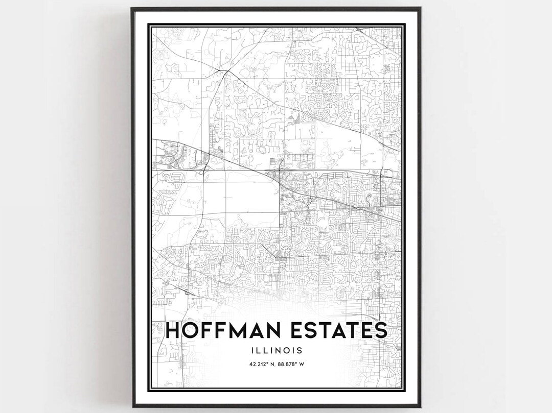 Hoffman Estates Map Print, Hoffman Estates Map Poster Wall Art, Il City ...