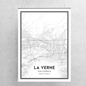 La Verne Map Print, La Verne Map Poster Wall Art, Ca City Map ...