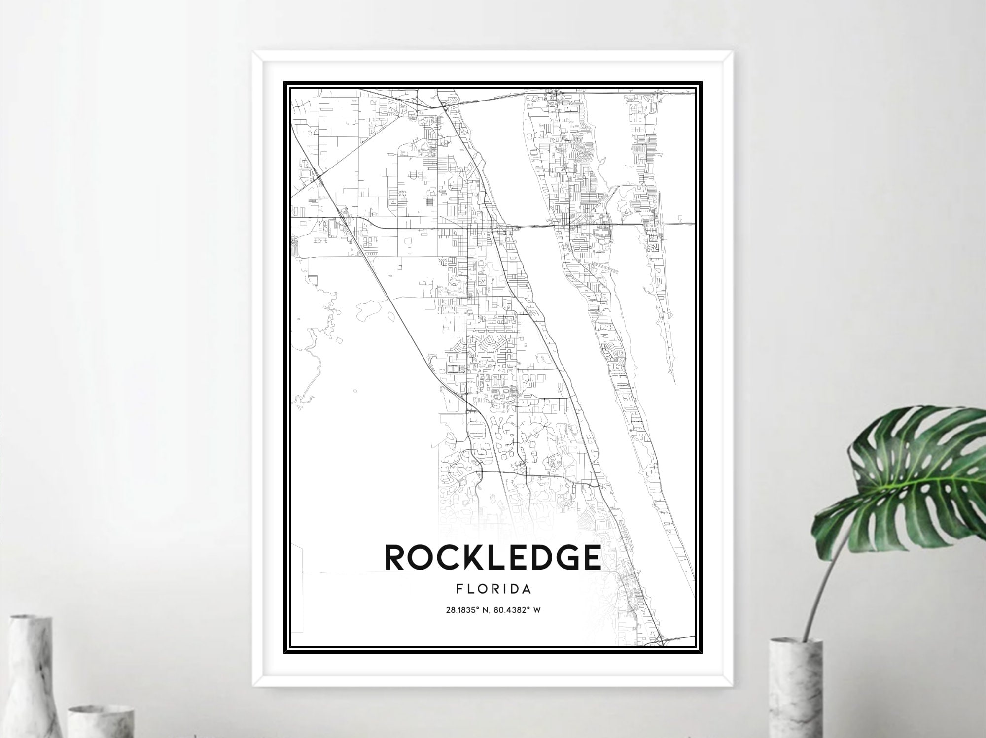 Rockledge Map Print, Rockledge Map Poster Wall Art, Fl City Map ...