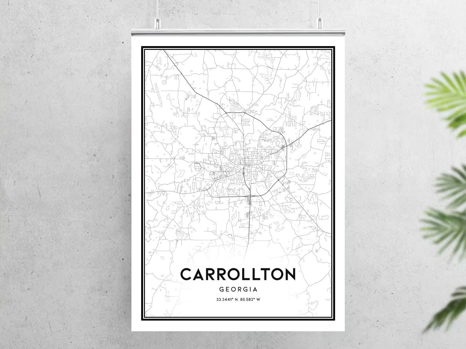 Carrollton Map Print, Carrollton Map Poster Wall Art, Ga City Map ...