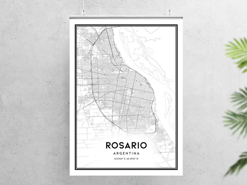 Rosario Map Print Rosario Map Poster Wall Art Rosario City | Etsy
