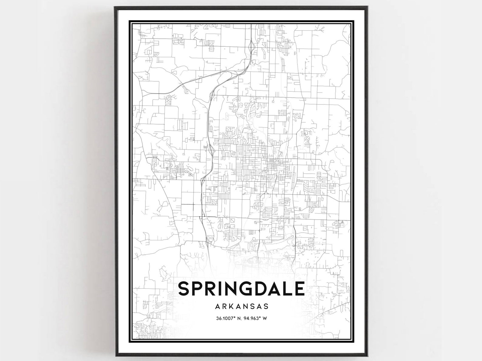 Springdale Map Print Springdale Map Poster Wall Art Ar City - Etsy