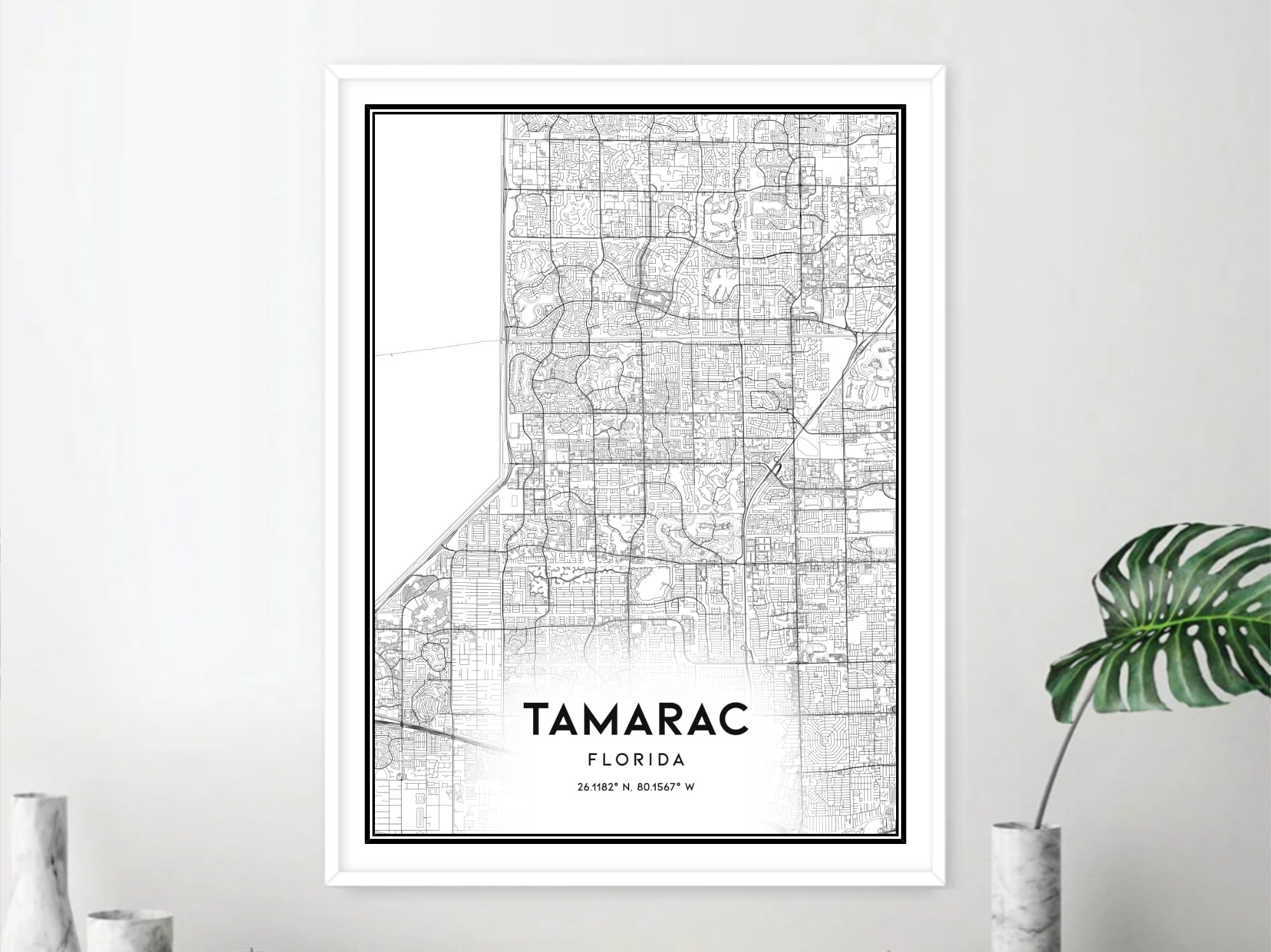 Tamarac Map Print Tamarac Map Poster Wall Art Fl City Map | Etsy